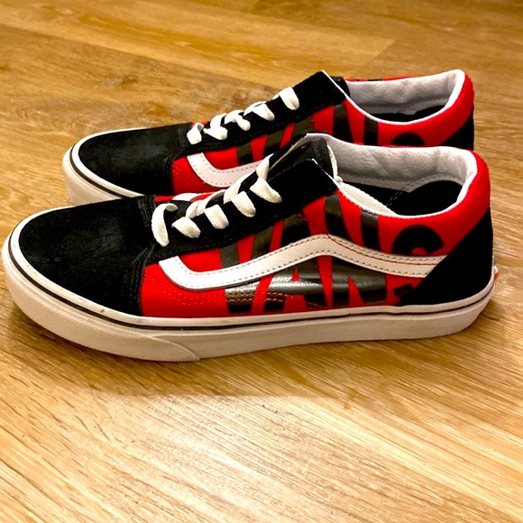 Vans | Shoes | Vans Classic Old Skool Logo Redblack Canvas Suede | Poshmark